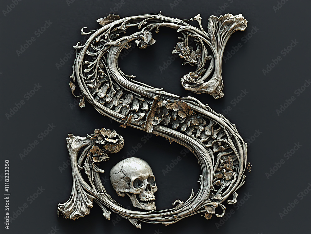 alphabet, bones, letters, skeleton, spooky, eerie, creepy, horror ...