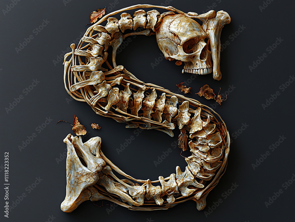 alphabet, bones, letters, skeleton, spooky, eerie, creepy, horror ...