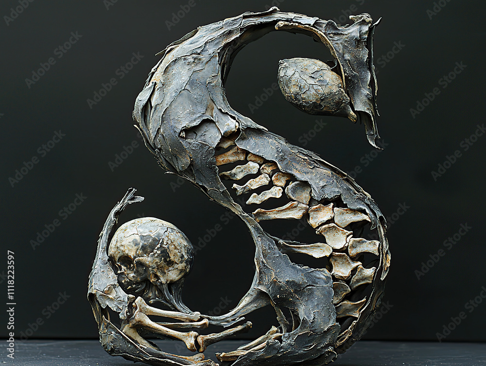 Illustrazione stock di alphabet, bones, letters, skeleton, spooky ...