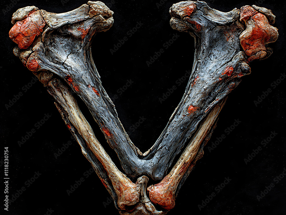 Ilustracja bez tantiem: alphabet, bones, letters, skeleton, spooky ...