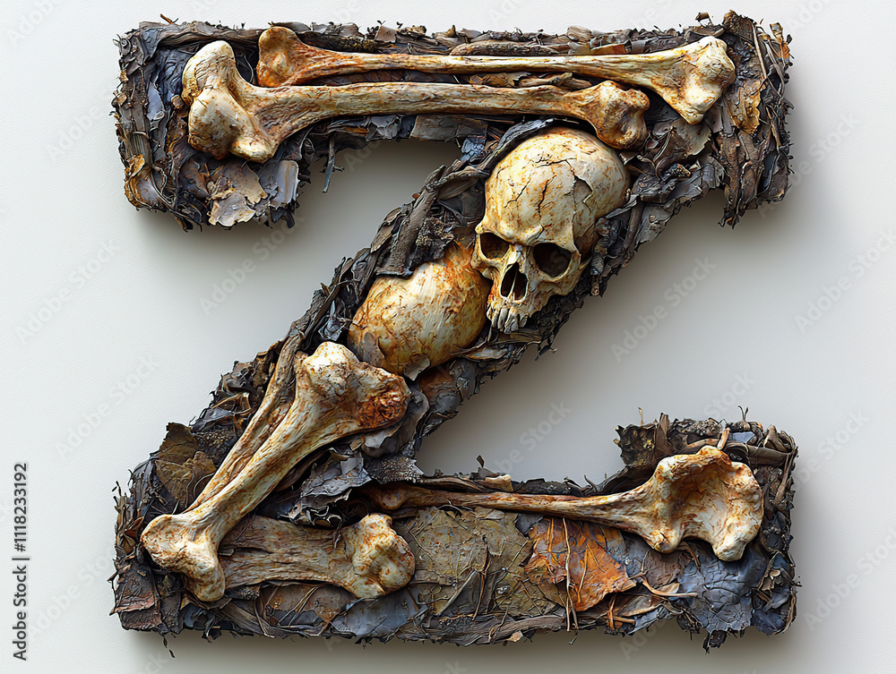alphabet, bones, letters, skeleton, spooky, eerie, creepy, horror, gothic, macabre, anatomy ...
