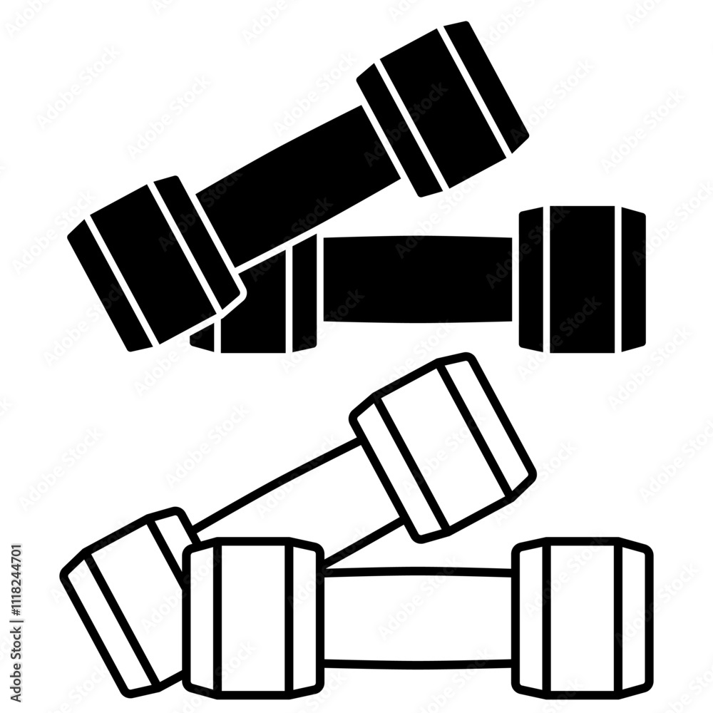 Dumbbell sport pictogram icon flat style for mobile app ui or ux ...
