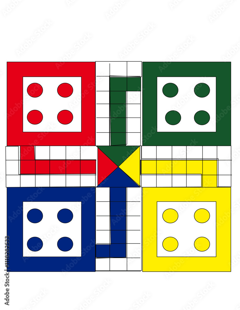 ludo board Vector,family board game,Ludo Board Template printable ...