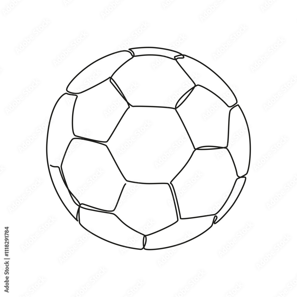Line illustration of soccer ball vector icon for web, pictogram ...