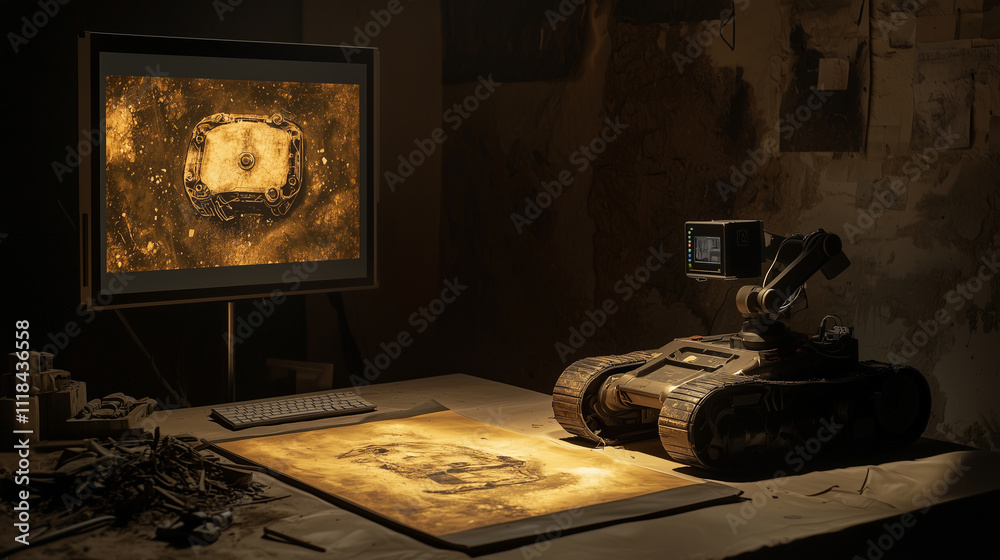 The robot prototype, designed for search and rescue, has durable treads ...