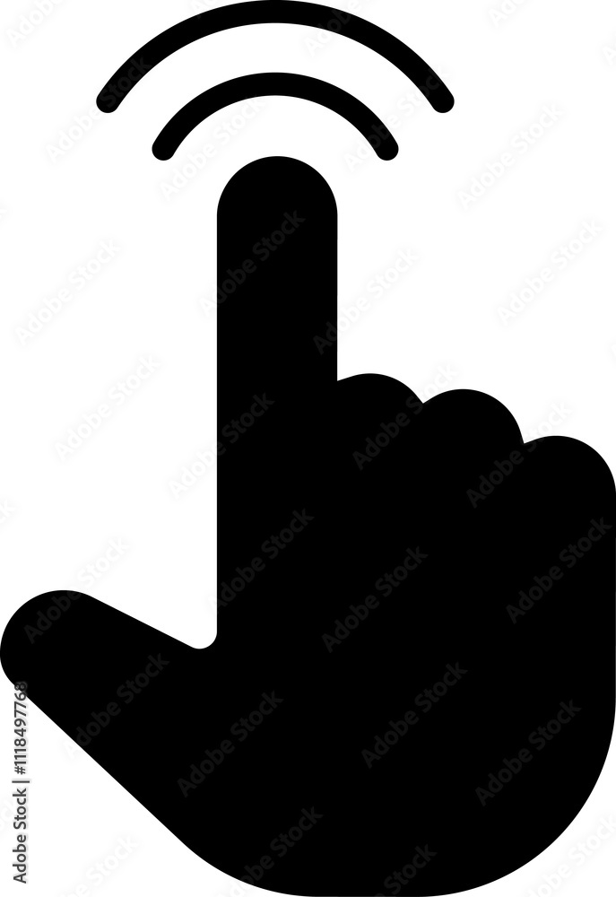 Mouse Click Cursor icon. Hand Mouse Pointer Pictogram on Transparent Background. Finger Web ...