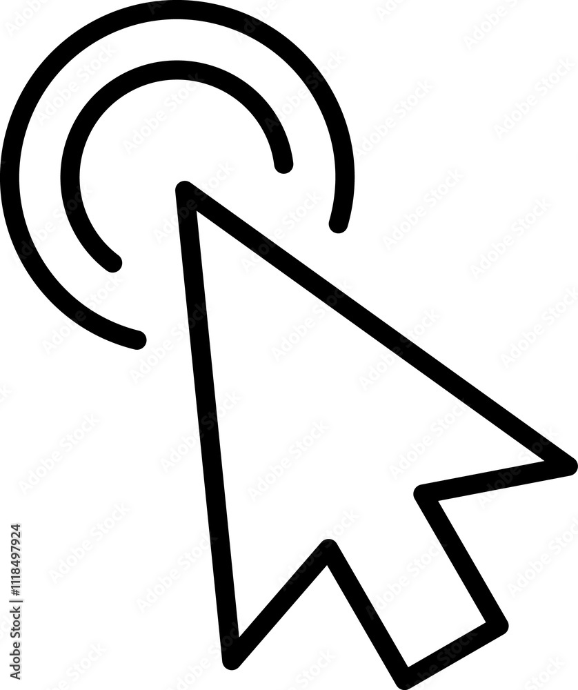 Stock-Illustration „Mouse Click Cursor icon. Hand Mouse Pointer Pictogram on Transparent ...