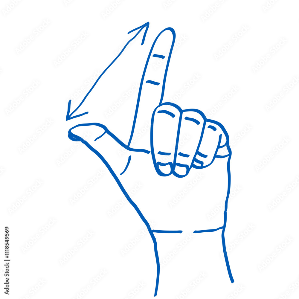 Crooked, sloppily drawn hand sketch. Vector gesture illustration ...