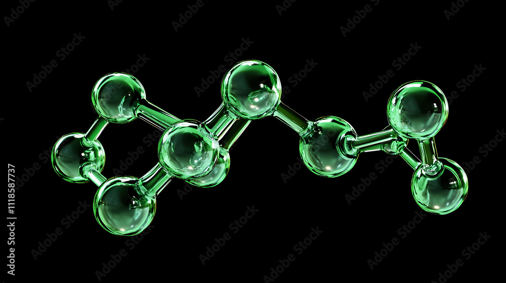 Chloroform or trichloromethane molecule. anesthetic, euphoriant ...