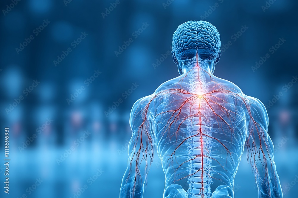 Interactive neural connection diagram of peripheral nervous system ...