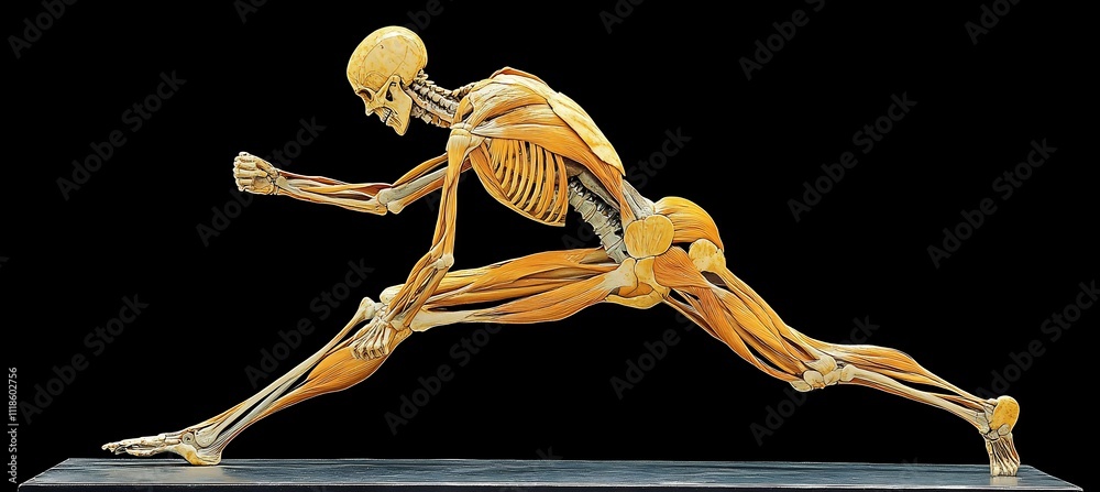 Muscle anatomy model focusing muscle fiber alignment visualized a 3D ...