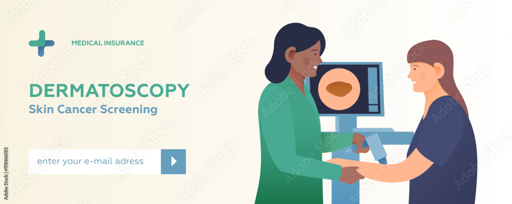 Image vectorielle Stock Dermatoscopy. Skin Cancer Screening. Medical ...