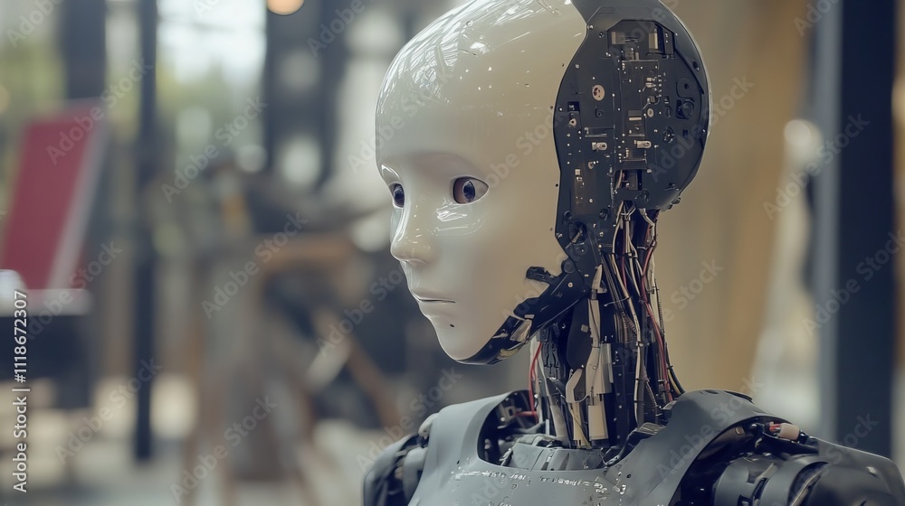 AI-powered robots automate factory tasks. Humanoid robots with AI ...