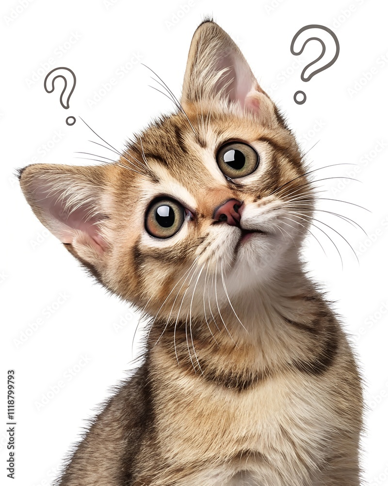 confused cat meme on the white background Stock Illustration | Adobe Stock