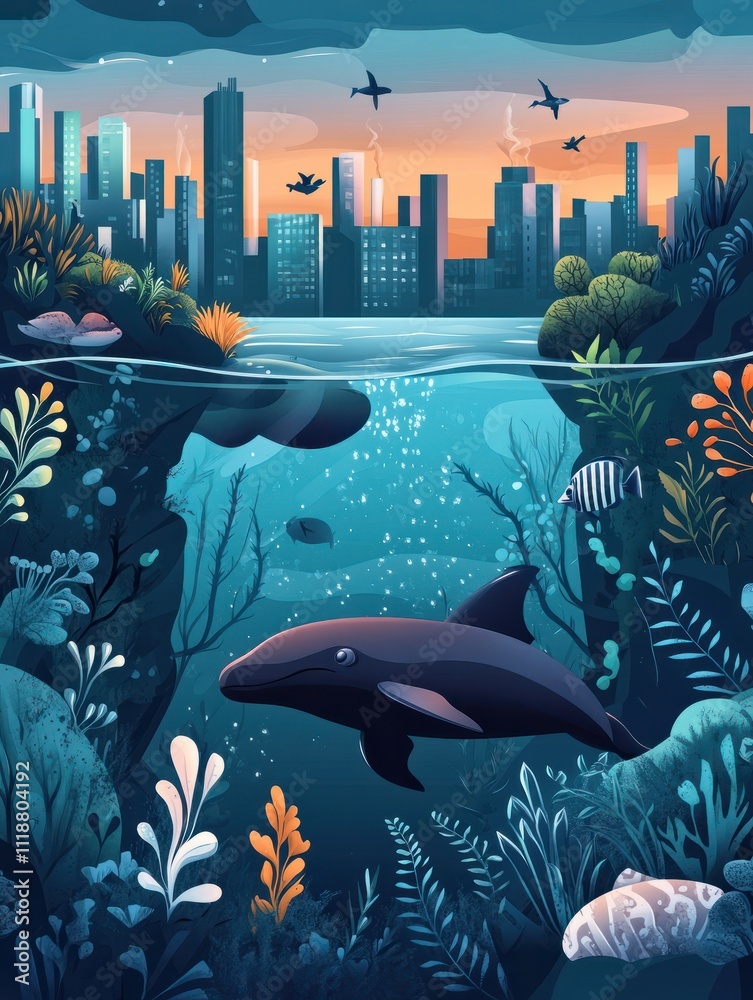 Biodiversity reducing, urbanization problem. Biological impact. Habitat ...