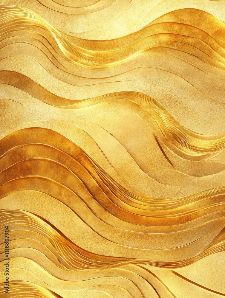 Elegant abstract golden background. Watercolor wallpaper with gold wavy ...