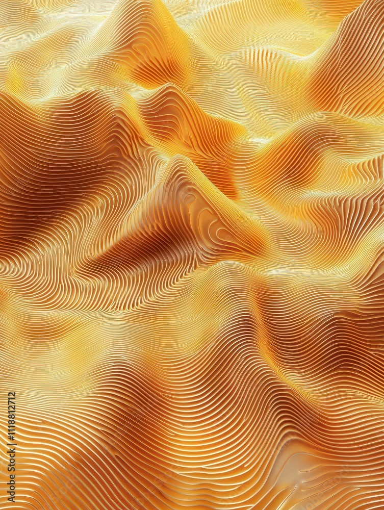 Luxury gold abstract line art background vector. Mountain topographic map background with golden ...