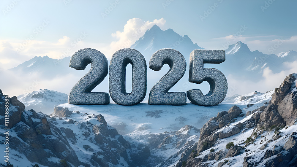2025 Text On Mountain Showing Travel To Mountains In 2025 Journey