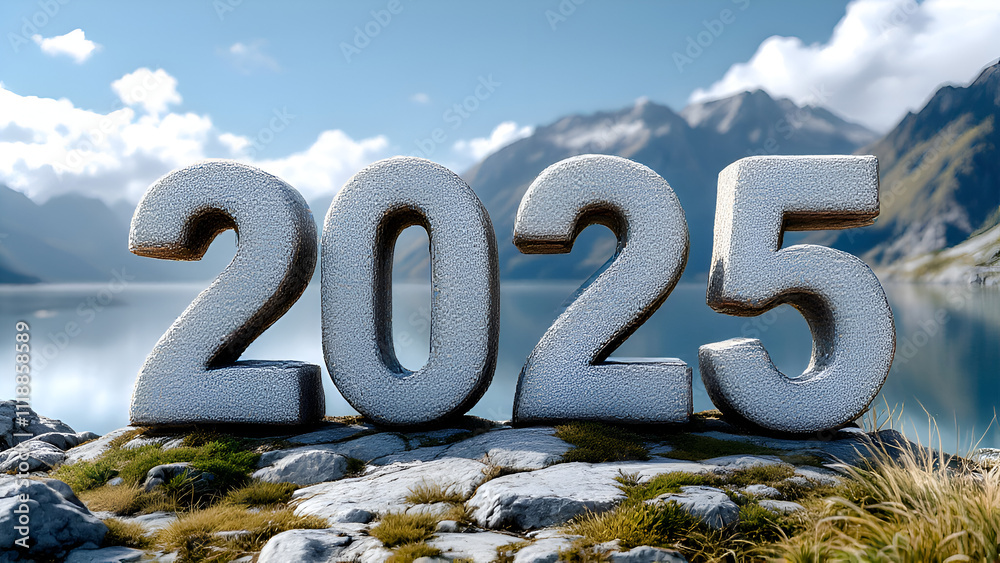 2025 Text On Mountain Showing Travel To Mountains In 2025 Journey