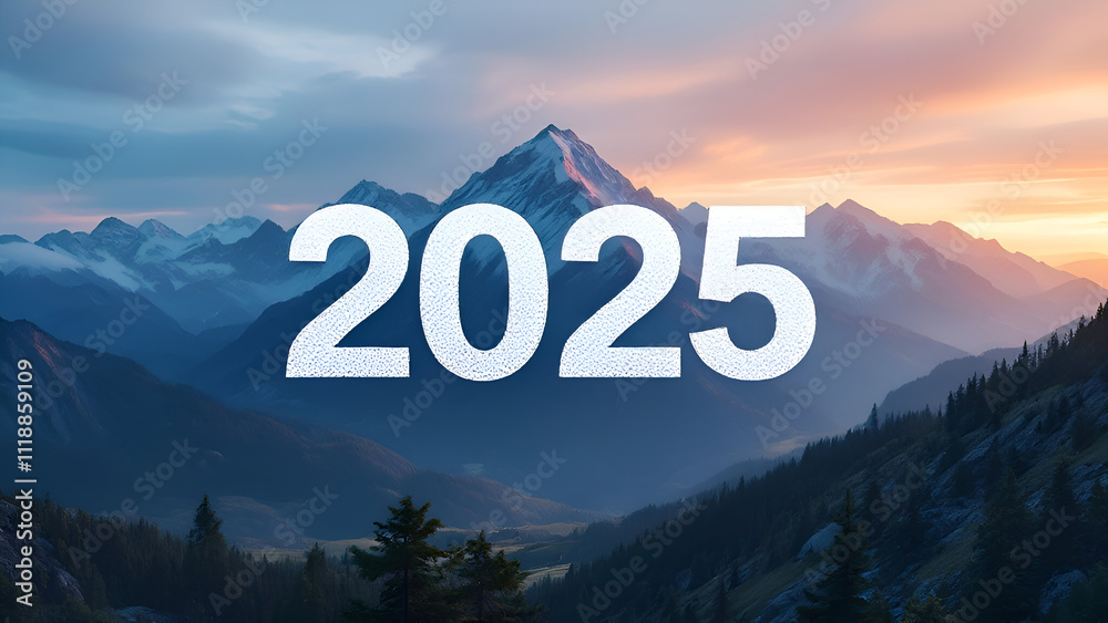 2025 Text On Mountain Showing Travel To Mountains In 2025 Journey