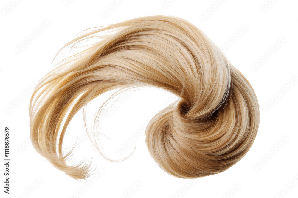 Blond hair isolated on a png transparent background, long wavy ponytail ...