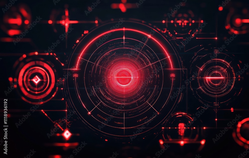 High-Tech Crosshair Patterns Futuristic User Interface Design Elements ...