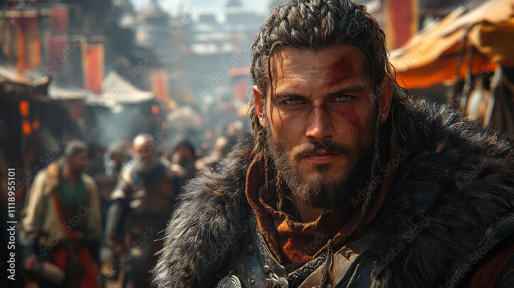 Epic Viking Warriors in Battle Gear, Fierce Viking Soldiers Ready for ...