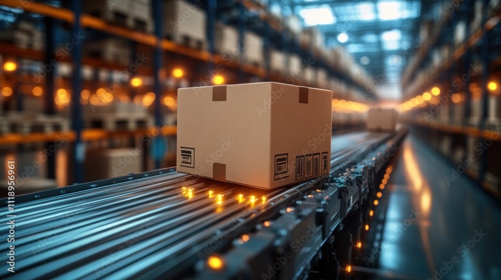 Warehouse Conveyor Belt System for Smart Packaging and Efficient Logistics Management with QR ...