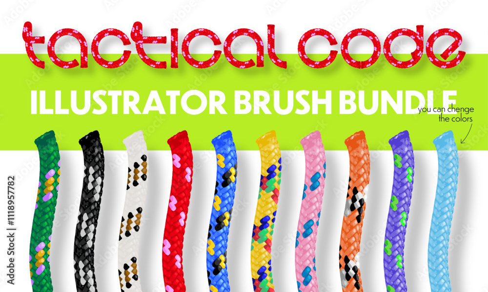 Seamless tactical code brush set for illustrator. Stock Vector | Adobe ...