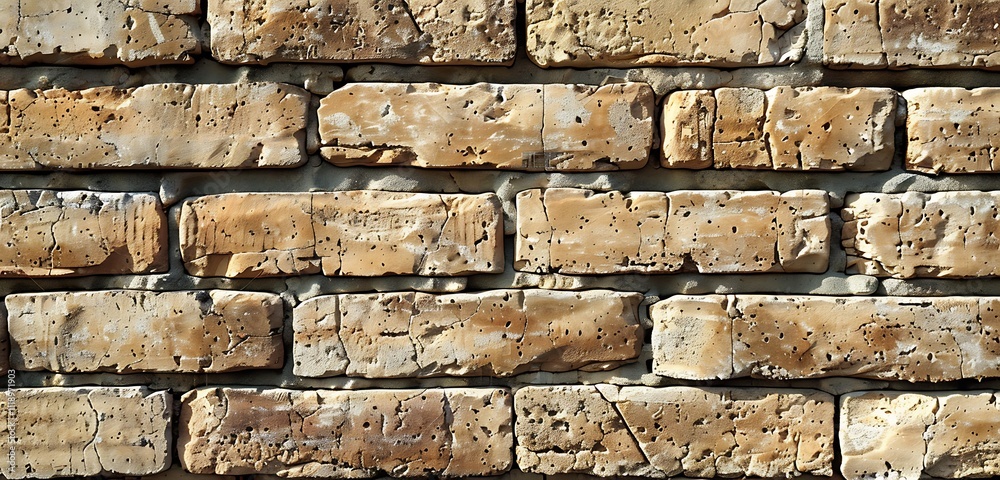 Layered brick wall background in shades of brown and beige, perfect for ...