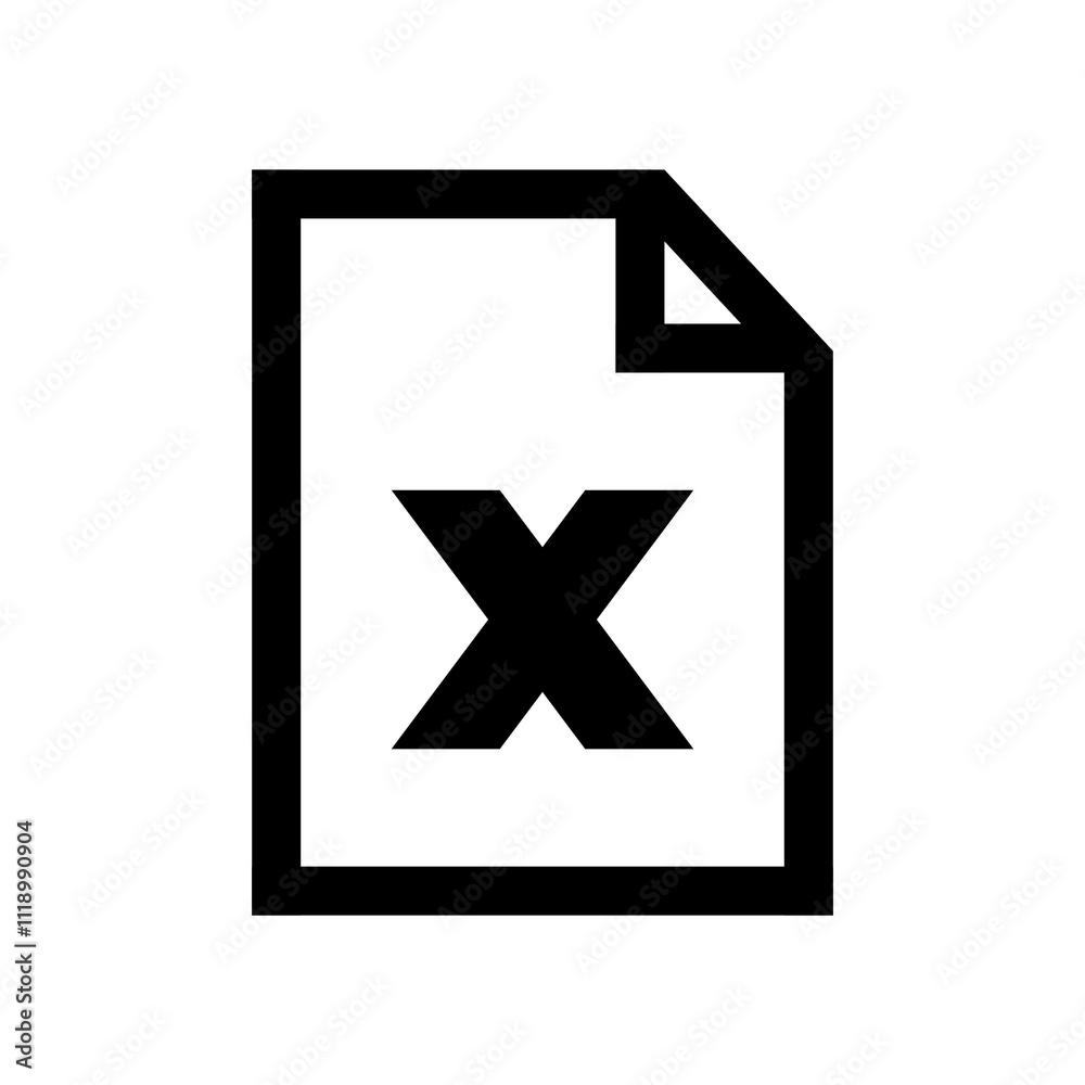 Excel file icon black and outline style Stock Illustration | Adobe Stock