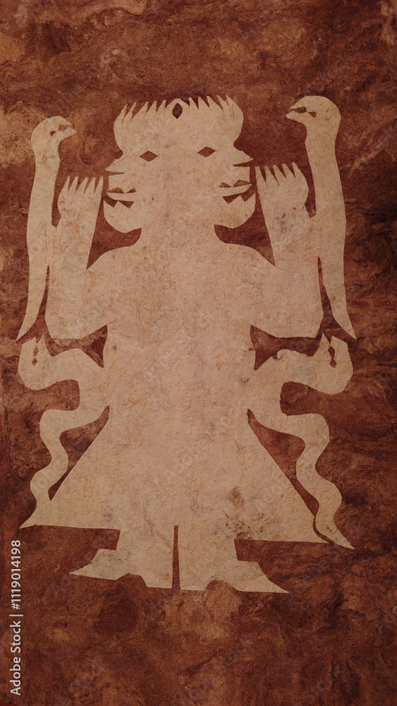 amate (amatl in nahuatl) bark paper made for ritual by Otomí people of ...