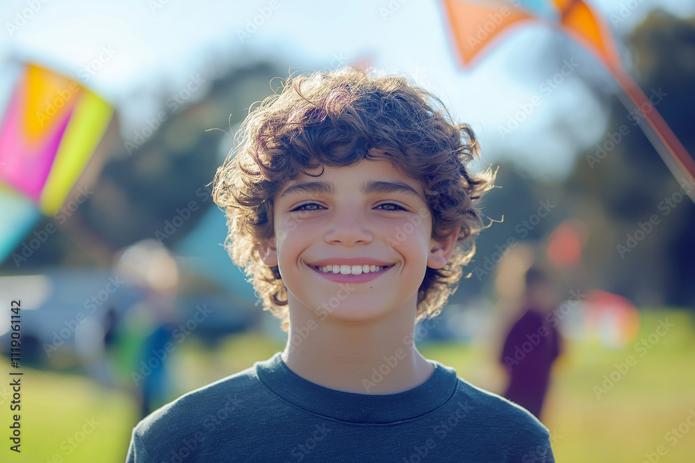 kids joyfully play with kites under a radiant sun, expressing wonder ...