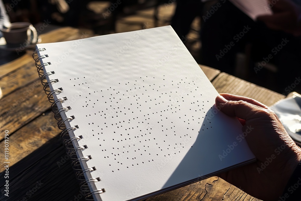 tactile braille type on white page of book for blind people A blind ...