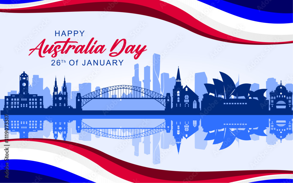 Australia day banner design for 26 January. Happy Australia day with ...