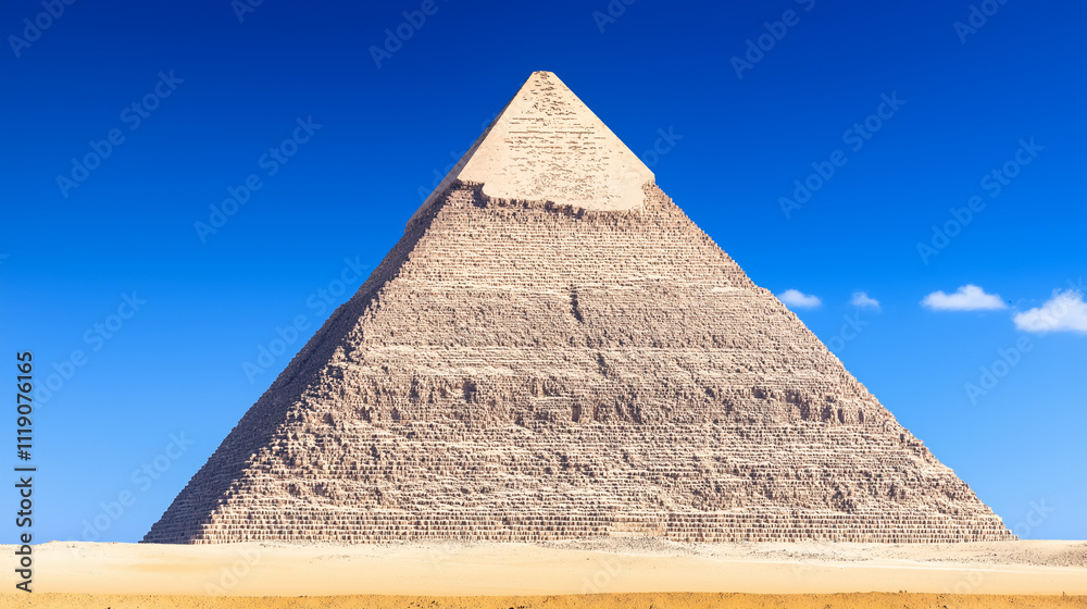Majestic Pyramid of Giza under a vibrant blue sky. An iconic symbol of ...