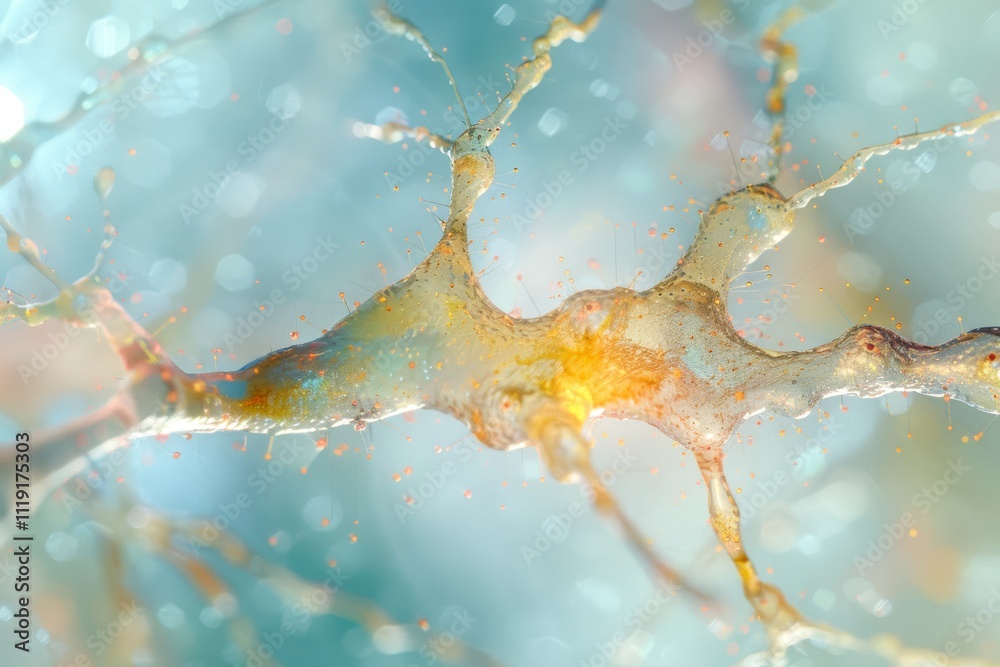 Synaptic Cleft: A detailed view of the narrow synaptic cleft between ...