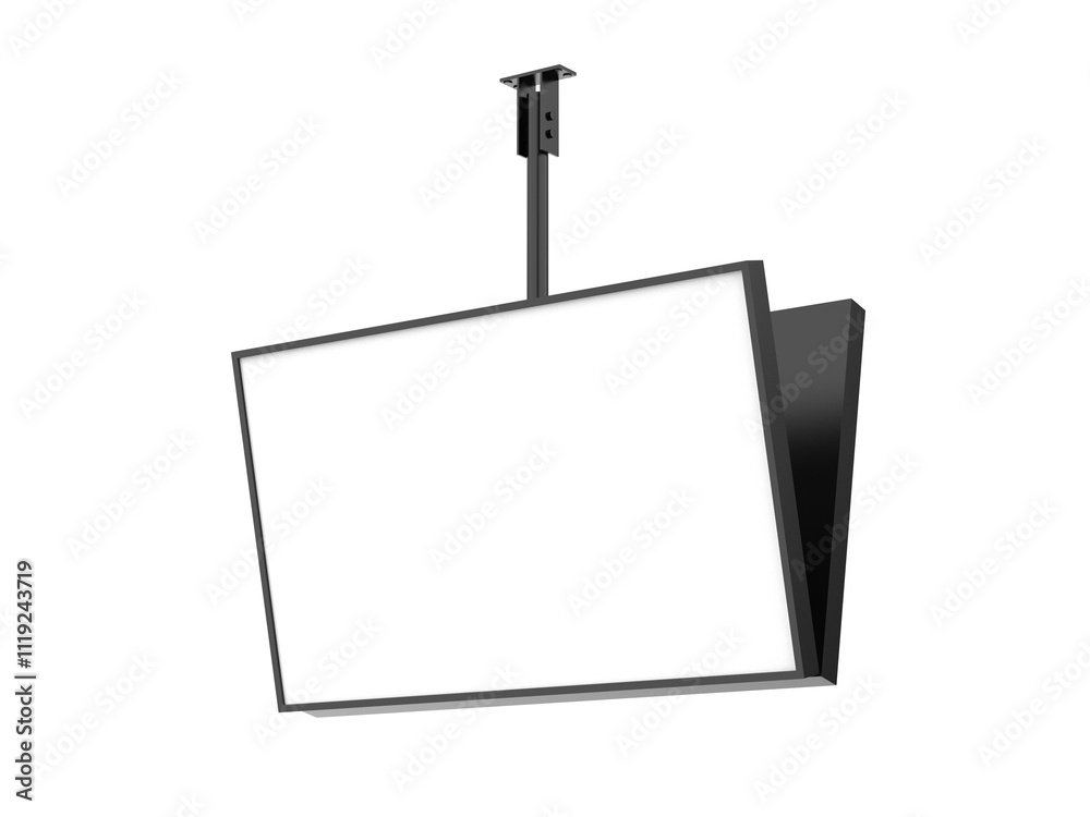 Outdoor digital ceiling mounted display screen mockup template, 3d ...