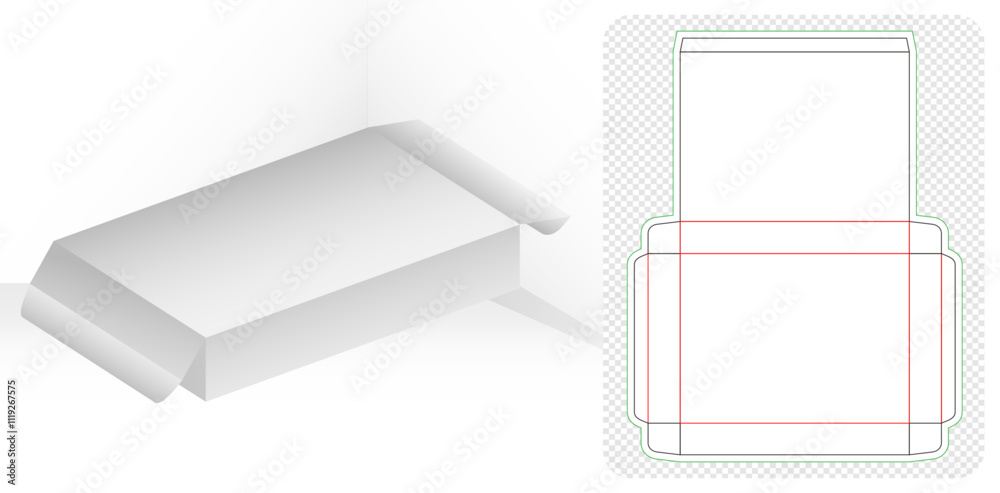 Box packaging die cut template designs 3d mock-up isolated white ...