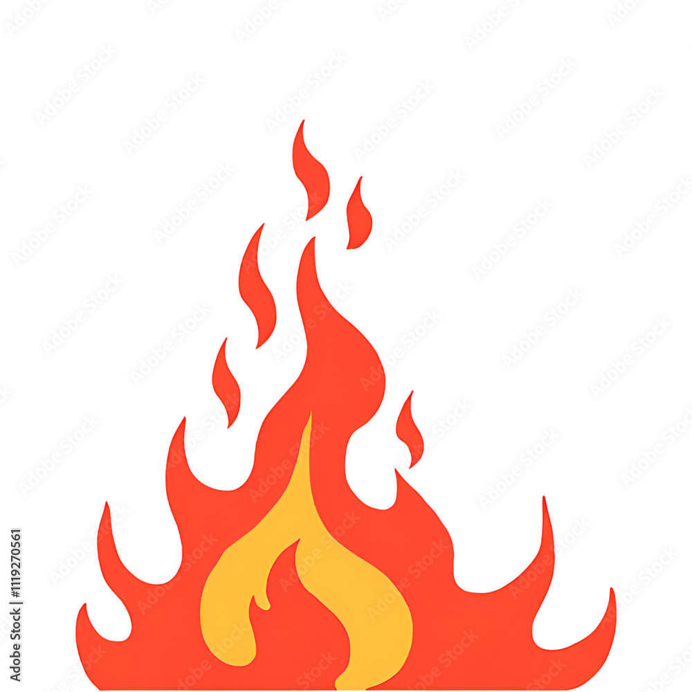 Simple Fire Icon - A Symbol of Heat and Passion Isolated on Transparent ...