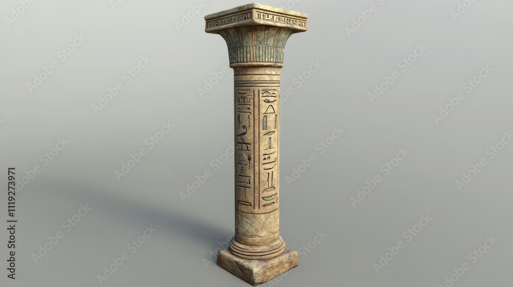 Stock-Illustration „Ancient Egypt white temple column or stone pillar ...