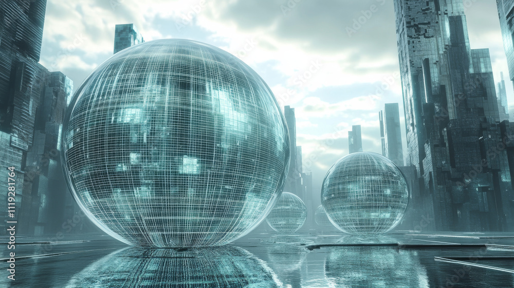 Bubble shields, protection force fields. Vector realistic set of safety ...