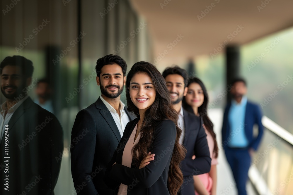 young indian people standing together at office Stock Photo | Adobe Stock