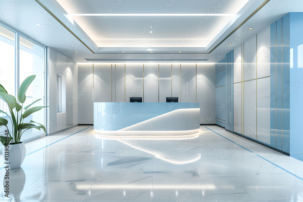 Reception hall in health center, hospital, clinic. Modern medical room ...