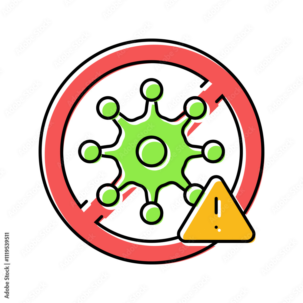 cross contamination prevention color icon vector. cross contamination ...