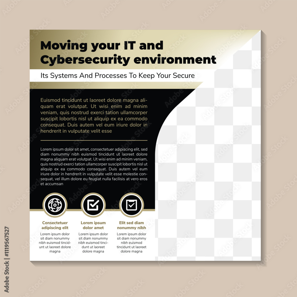 cybersecurity environment social media post banner, internet security ...