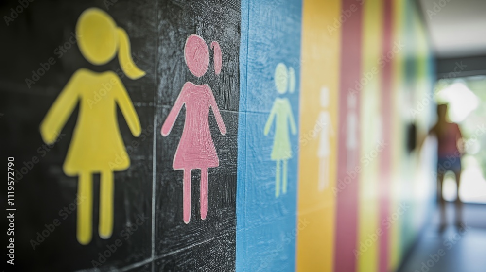 restroom wayfinding system, gender neutral bathroom signs ...