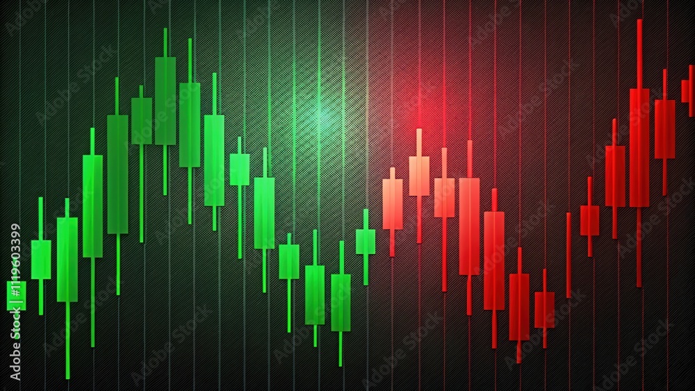Comparison of green and red candlestick charts showing bullish and ...