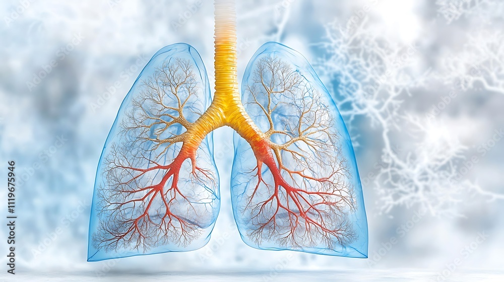 Stock-Illustration „The intricate network of bronchial tubes and blood ...