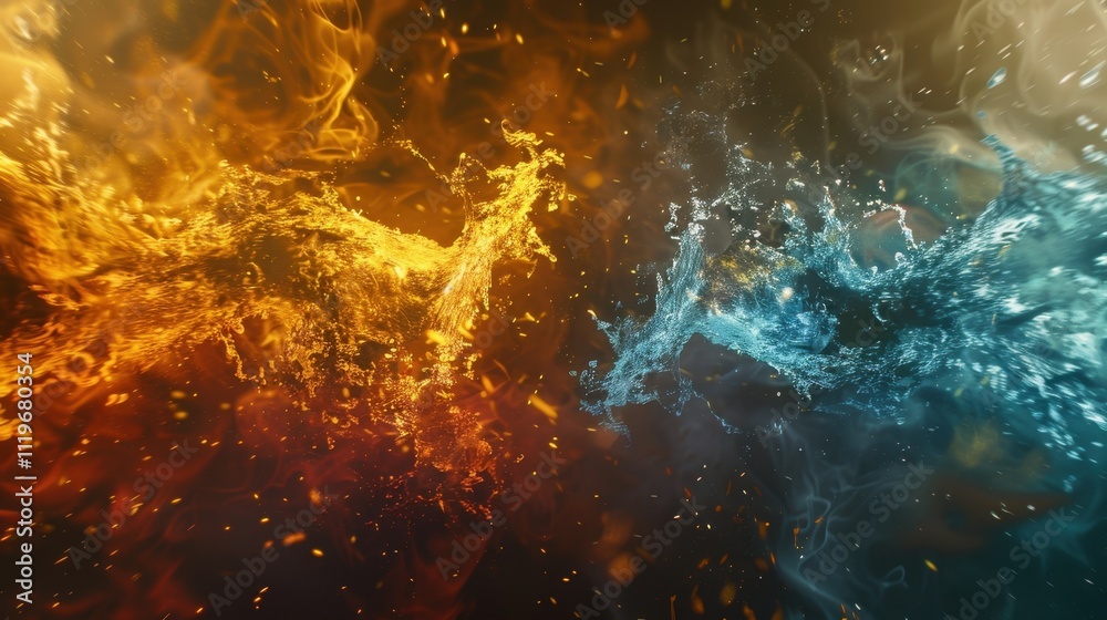 Ice and fire abstract wallpaper, a dangerous vs beautiful balance of ...